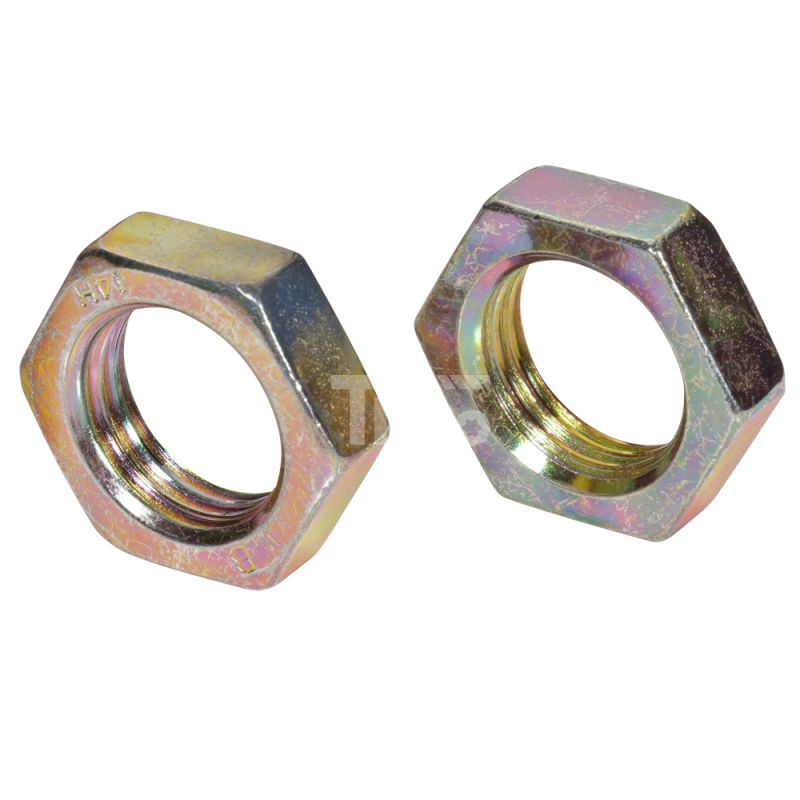 DIN 80705 Flache Muttern Stahl 14 H gelb chromatiert kleine SW Feinge ...