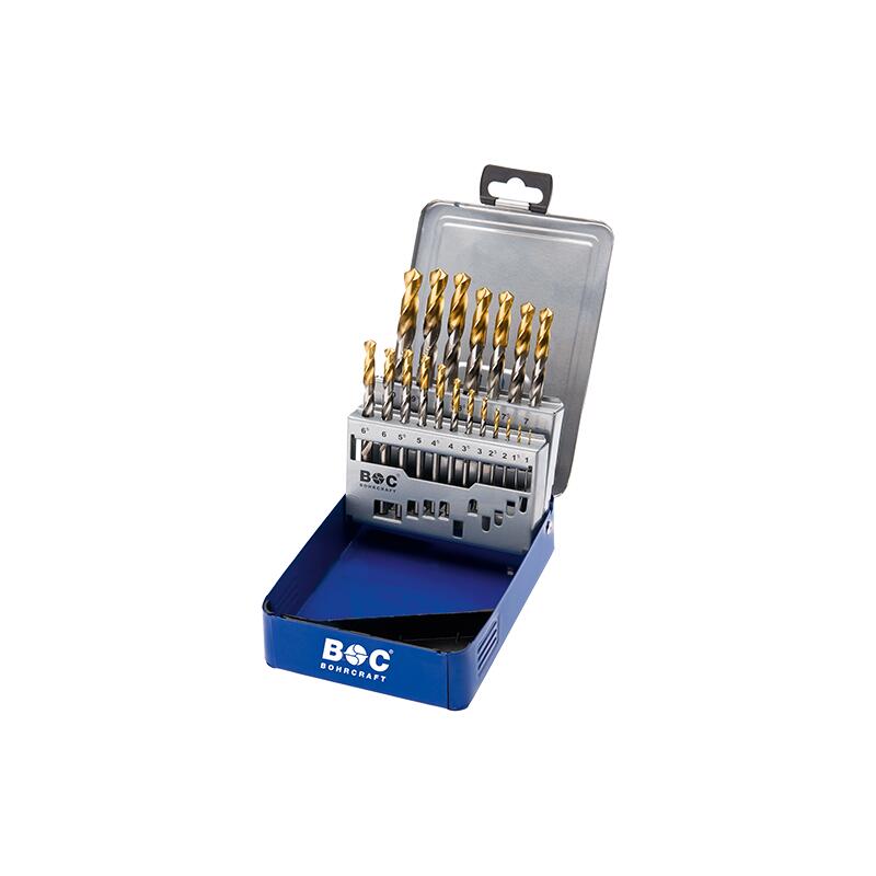 Spiralbohrer-Set HSS-G DIN 338 TiN-Point Typ N-TP Bohrcraft Profi-Plu ...