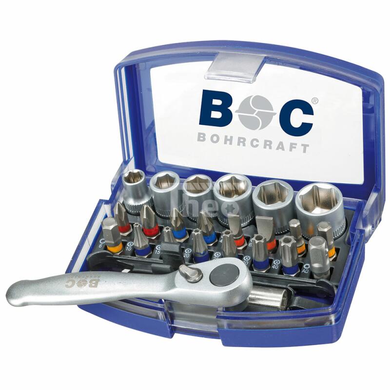 Bohrcraft Knarre mit Bits 1/4Zoll Schaft in Kunststoff-Box PB24 24-tl ...