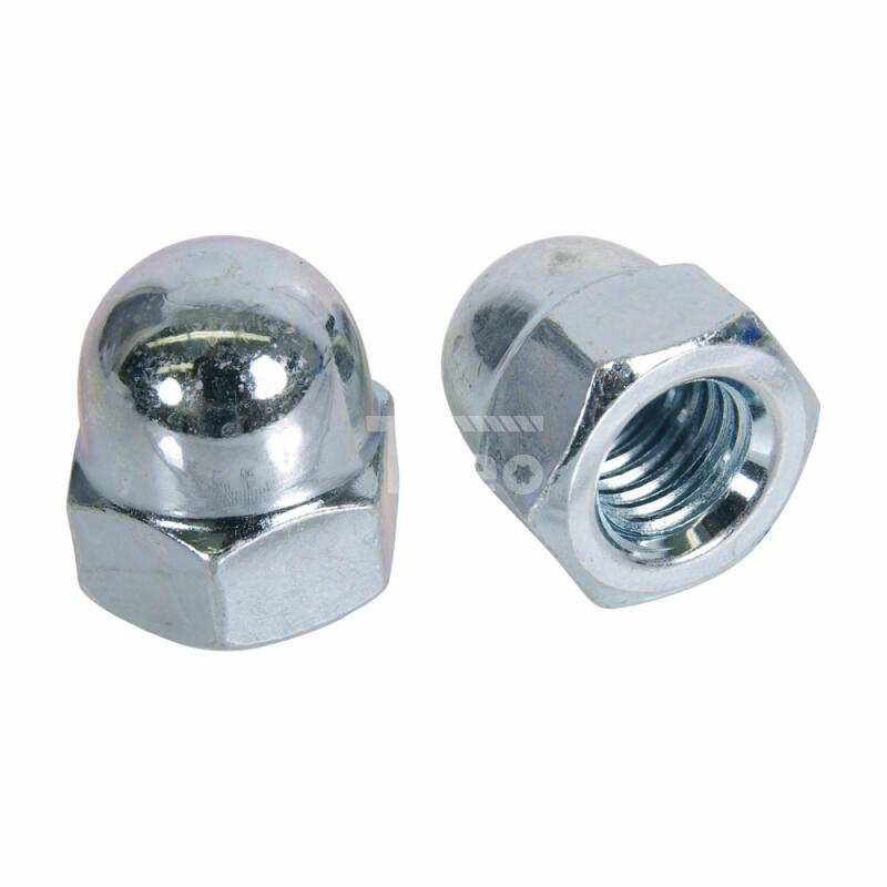 DIN 1587 Hutmuttern Sechskant Stahl verzinkt hohe Form M 6 50 Stück, 2,44