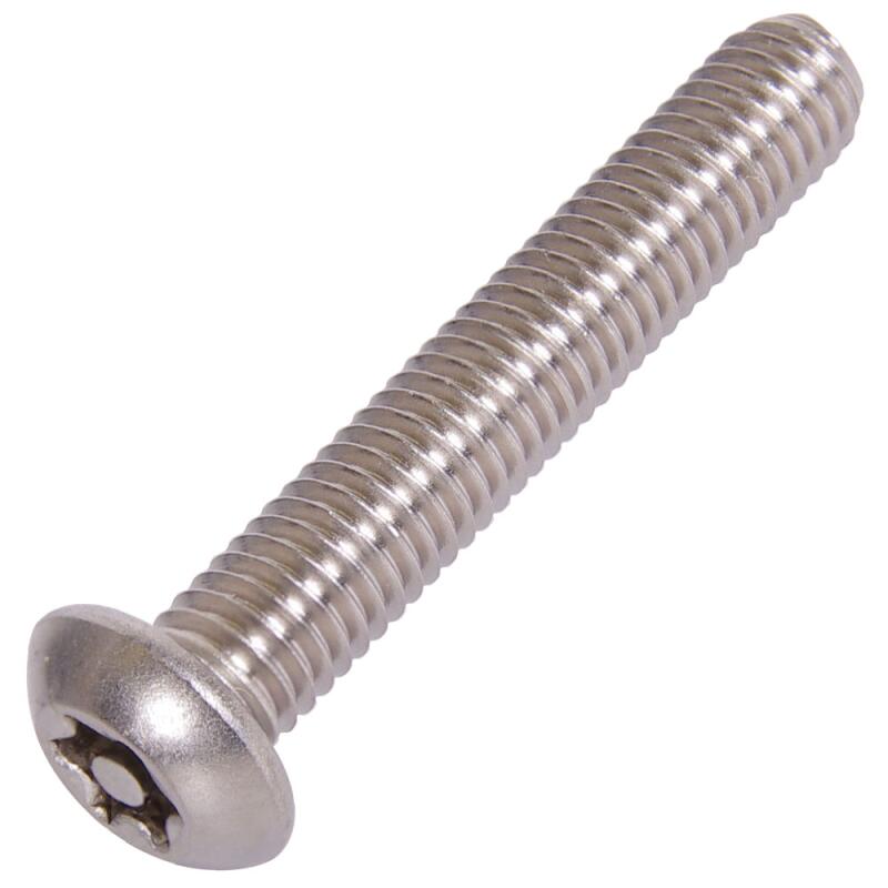 ISO 7380 Flachrundkopf-Sicherheitsschrauben TX + Pin Edelstahl A2 M 6 ...