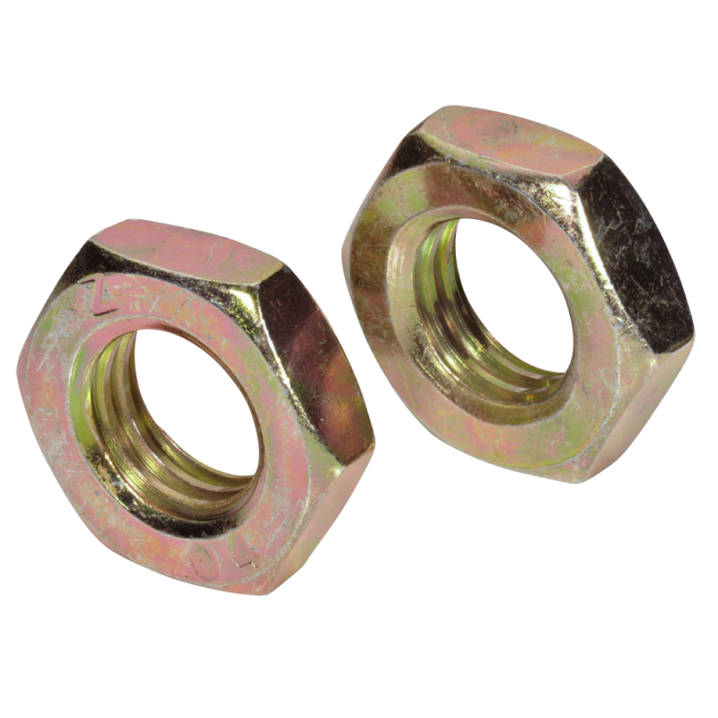 DIN 439 Sechskantmuttern Stahl Kl.4 gelb chromatiert Form B niedrig, 16 ...