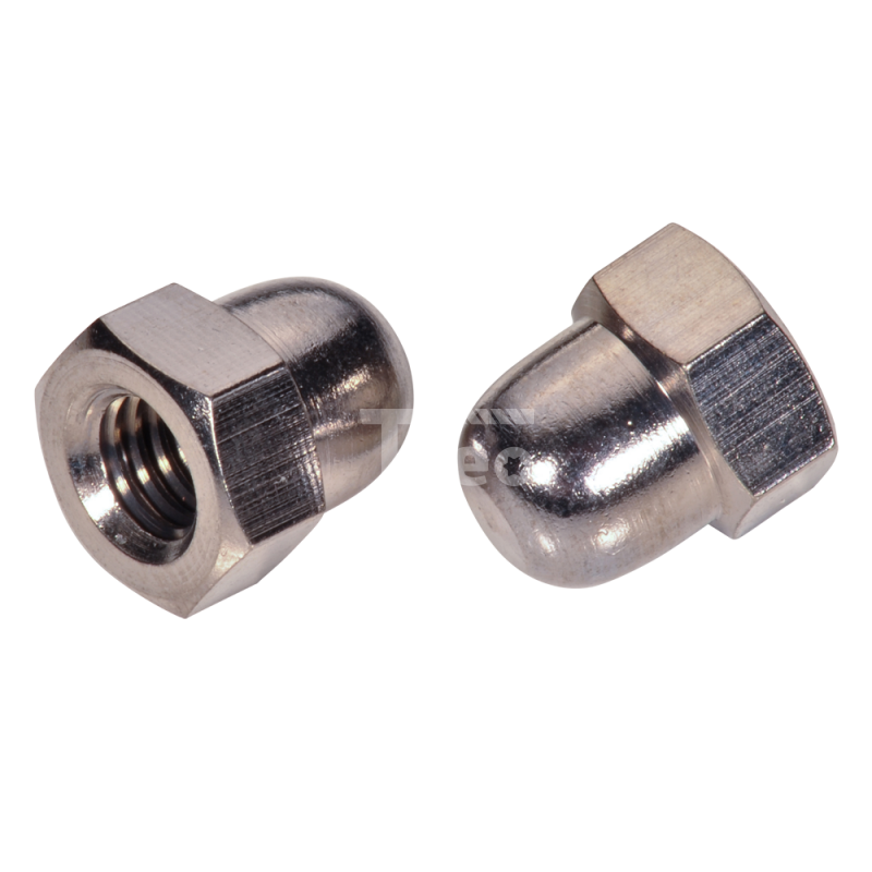 DIN 1587 Hutmuttern Sechskant Messing verchromt hohe Form, 19,37